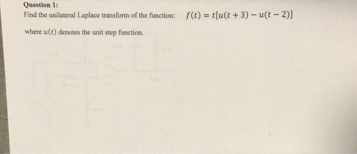 Solved Find the unilateral Laplace transform of the | Chegg.com