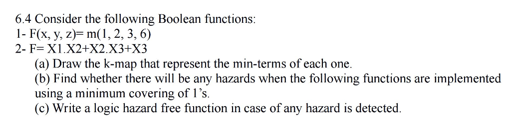 Solved Consider The Following Boolean Functions 1 Fx Y