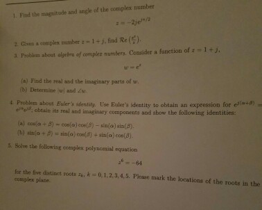 Solved Find the magnitude and angle of the complex number z | Chegg.com
