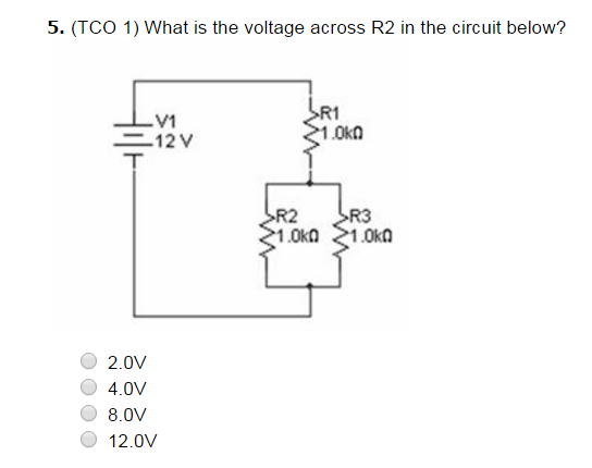Solved What is the voltage across R2 in the circuit below? | Chegg.com