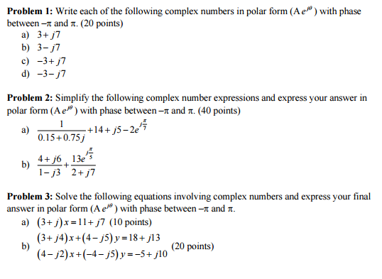 Solved Write each of the following complex numbers in polar | Chegg.com