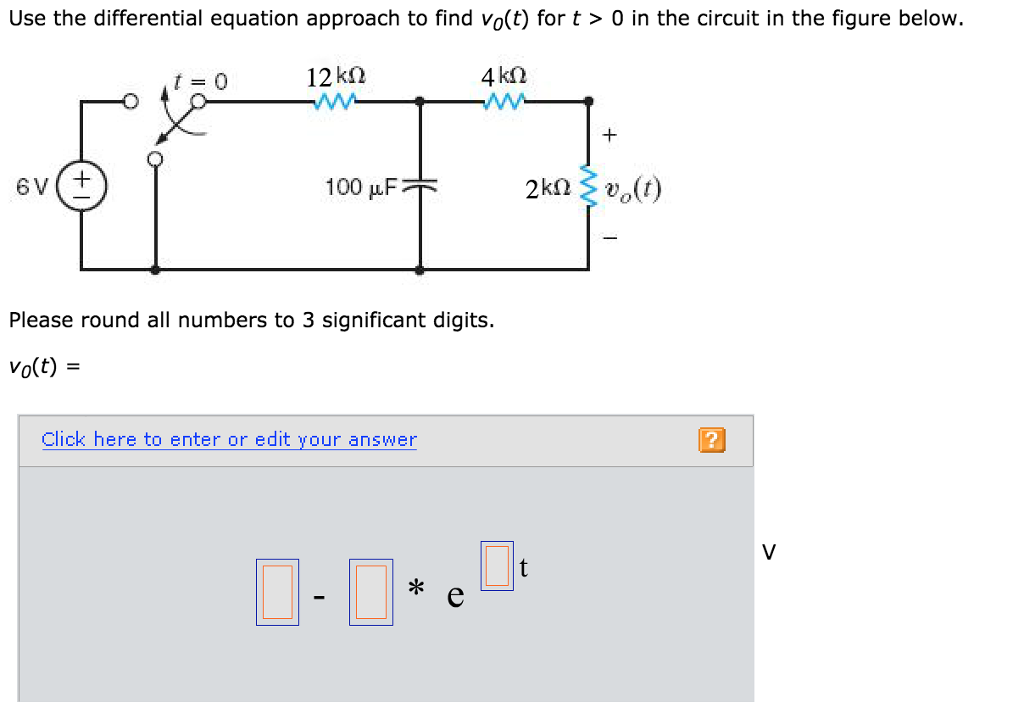 Solved Use the differential equation approach to find vo(t) | Chegg.com