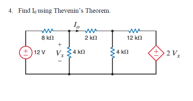 Solved 4.Find I0 using Thevenin's Theorem. | Chegg.com