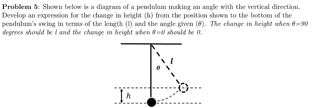 Solved Problem 5: Shown below is a diagram of a pendulum | Chegg.com