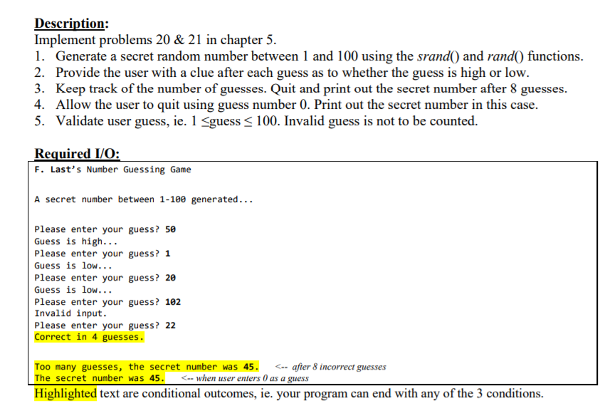 Solved Description: Implement problems 20 & 21 in chapter 5. | Chegg.com