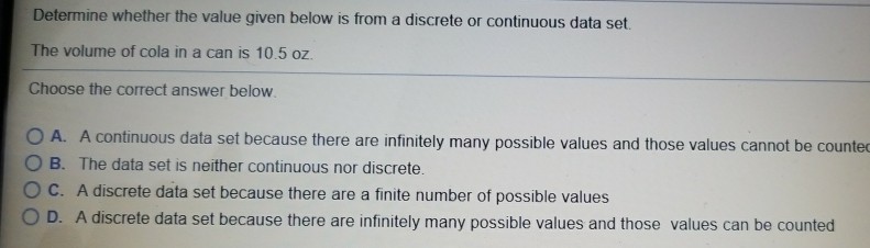 Solved Determine whether the value given below is from a | Chegg.com