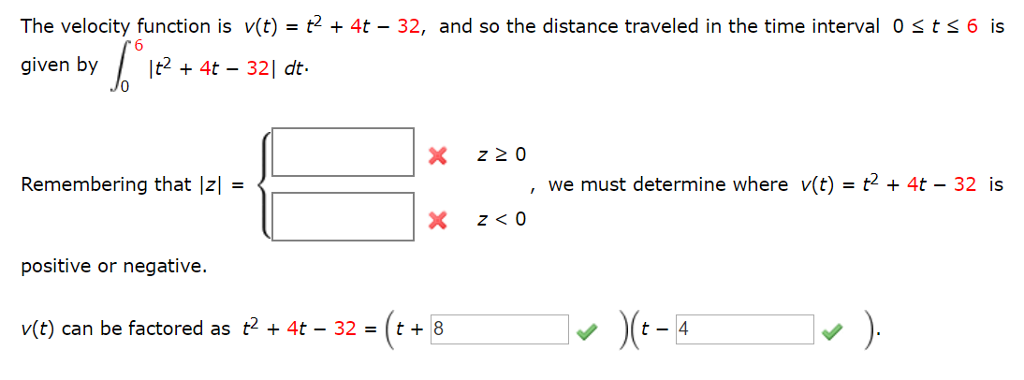 Solved The velocity function is v(t) = t2 + 4t-32, and so | Chegg.com