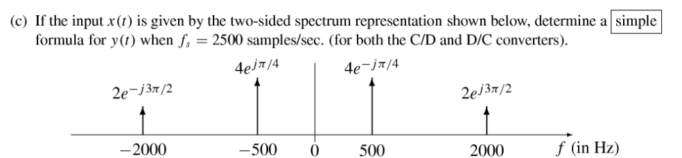 Solved If the input x(t) is given by the two-sided spectrum | Chegg.com