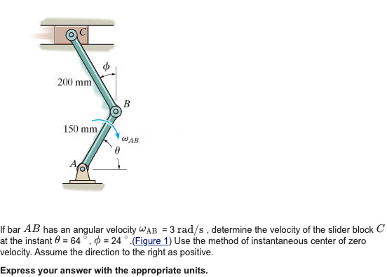 Solved If bar AB has an angular velocity omega_AB = 3 | Chegg.com