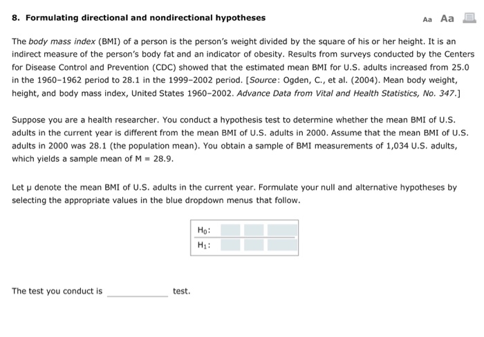Solved The body mass index (BMI) of a person is the person's | Chegg.com