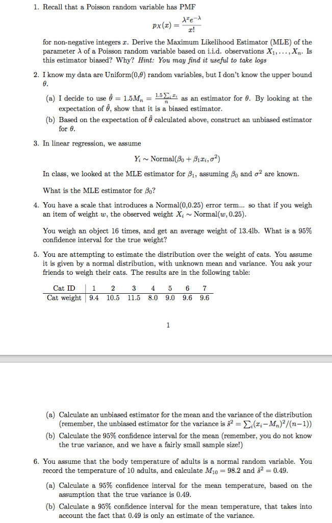 Solved Recall that a Poisson random variable has PMF px(x) | Chegg.com