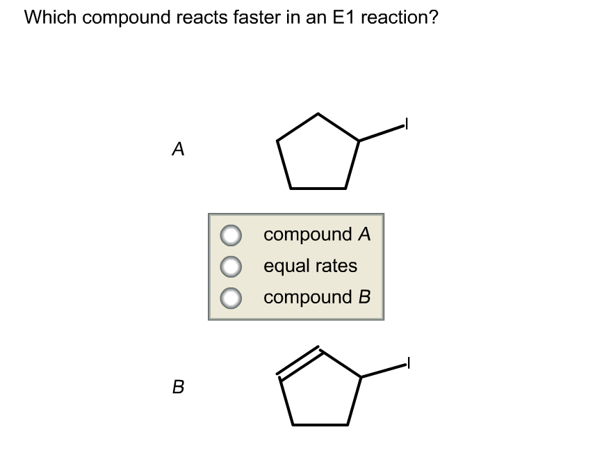 Solved Which compound reacts faster in an E1 reaction? | Chegg.com