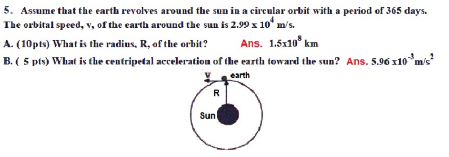 Solved Assume that the earth revolves around the sun m a | Chegg.com