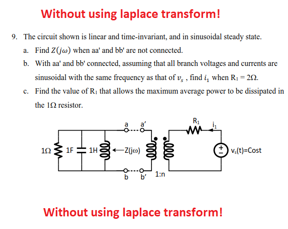 Solved Without using laplace transform! 9. The circuit shown | Chegg.com