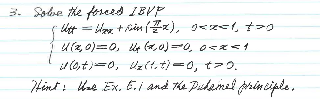 Solved 3. Solve the force IBVP (Initial Boundary Value | Chegg.com