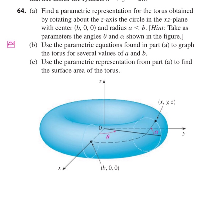 Solved D) can we find a way to find the volume of the torus? | Chegg.com