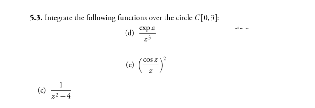 Solved 5.3. Integrate the following functions over the | Chegg.com
