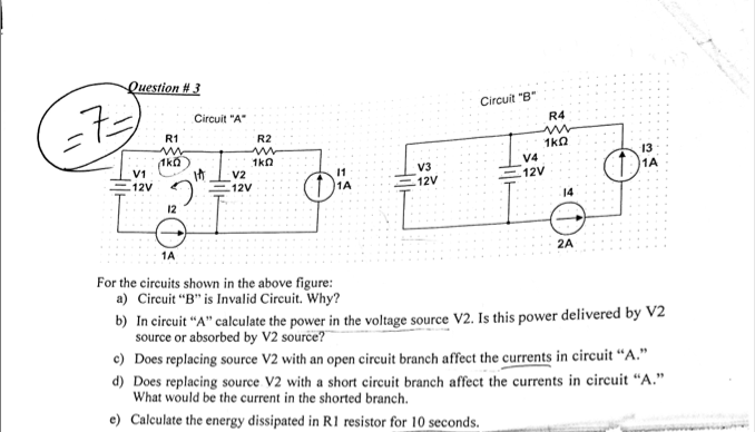 Solved For the circuits shown in the above figure: a) | Chegg.com