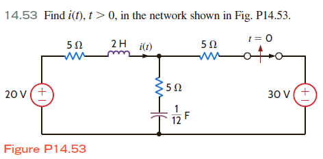 Solved Find i(t), t > 0, in the network shown in Fig. | Chegg.com