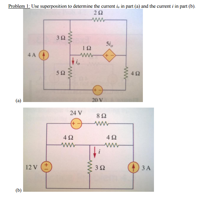 Solved Use superposition to determine the current i_0 in | Chegg.com