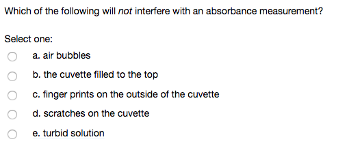 Solved Which of the following will not interfere with an | Chegg.com