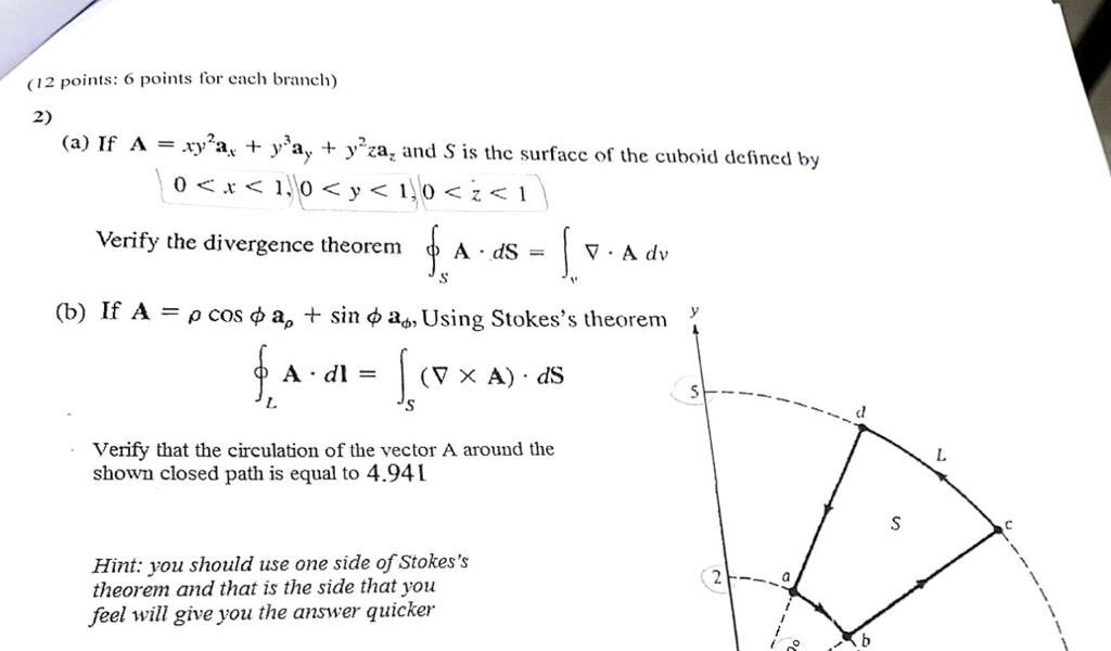 Solved (12 points: 6 points forech branch) 2) ya, + y*za, | Chegg.com