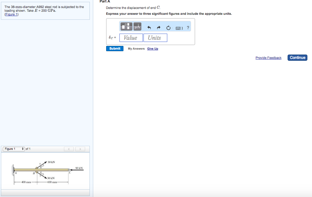 Solved Part A The 38-mm-diameter A992 steel rod is subjected | Chegg.com