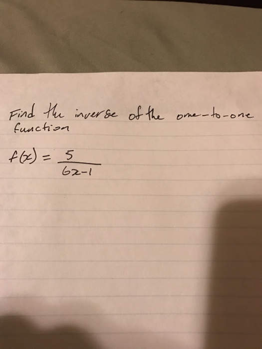 Solved Find the inverse of the one-to-one function f(x) = | Chegg.com
