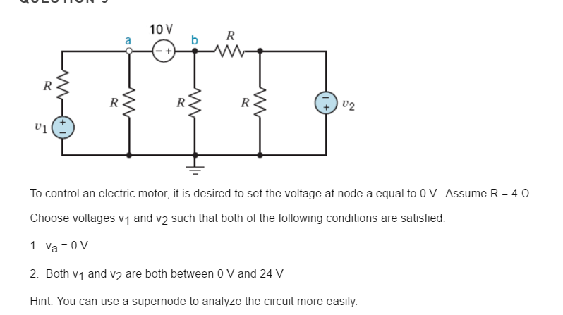 Solved To control an electric motor, it is desired to set | Chegg.com