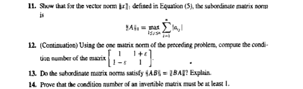 Solved 11. Show that for the vector norm defined in Equation | Chegg.com