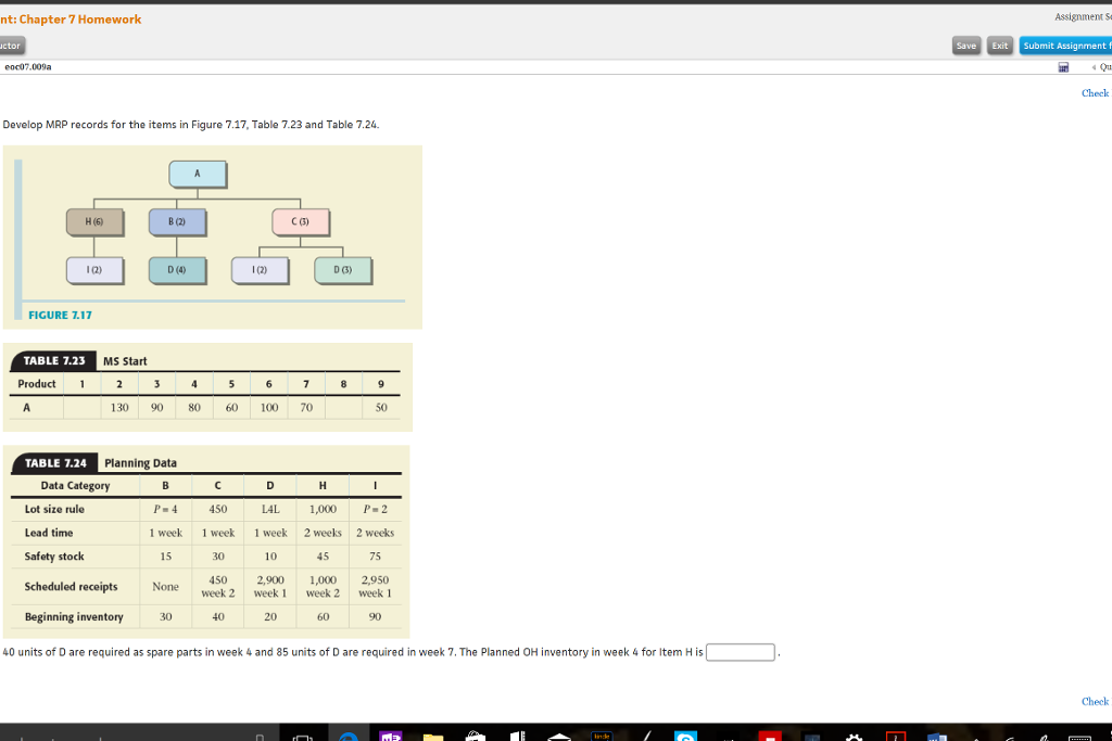 Solved Assignment S nt: Chapter 7 Homework Save Exit Submit | Chegg.com