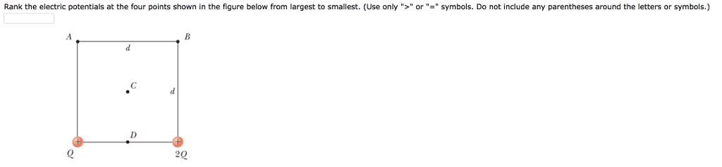 Solved Rank the electric potentials at the four points shown | Chegg.com
