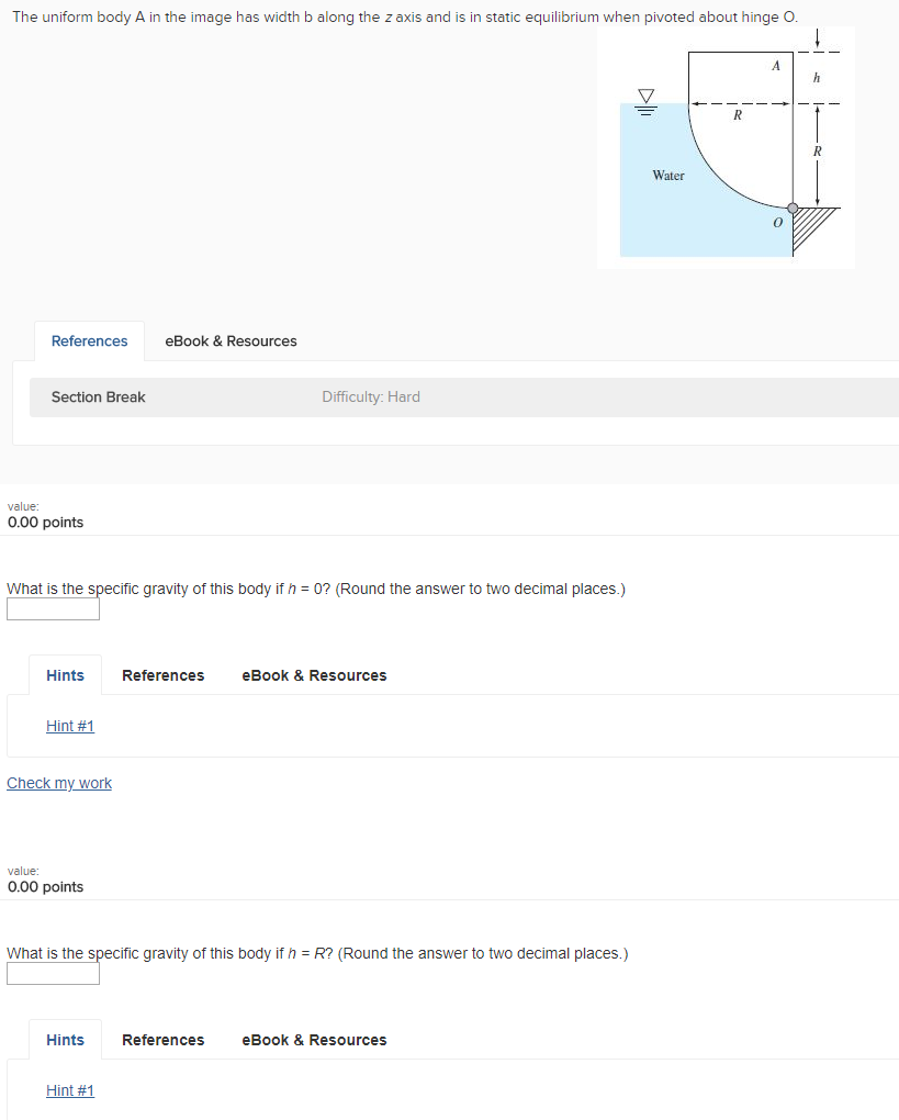 Solved The uniform body A in the image has width b along the | Chegg.com