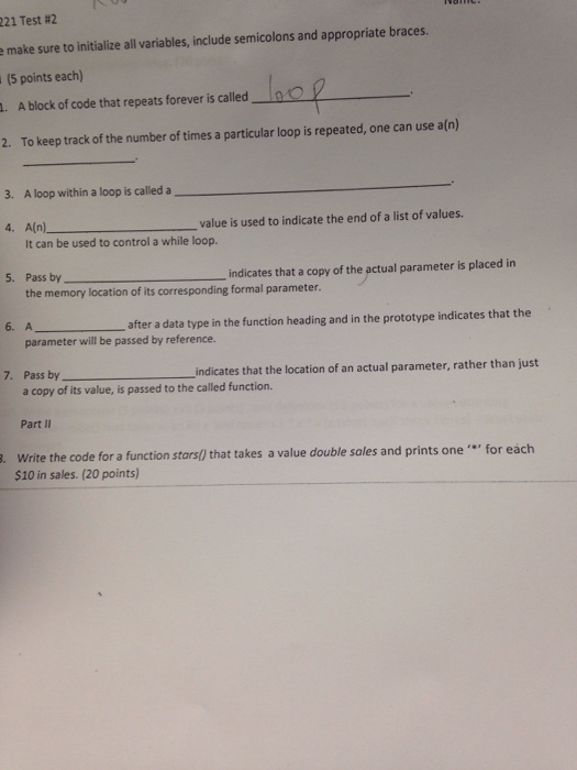 Solved A block of code that repeats forever is called_____ | Chegg.com