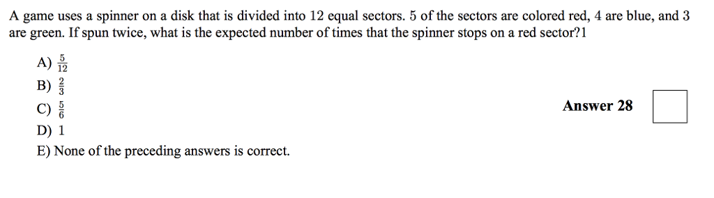 Solved A game uses a spinner on a disk that is divided into | Chegg.com ...