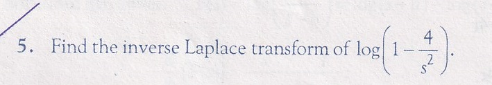 Solved 5. Find the inverse Laplace transform of log 1 | Chegg.com