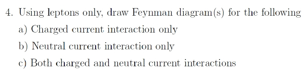 Solved Using leptons only, draw Feynman diagram (s) for the | Chegg.com
