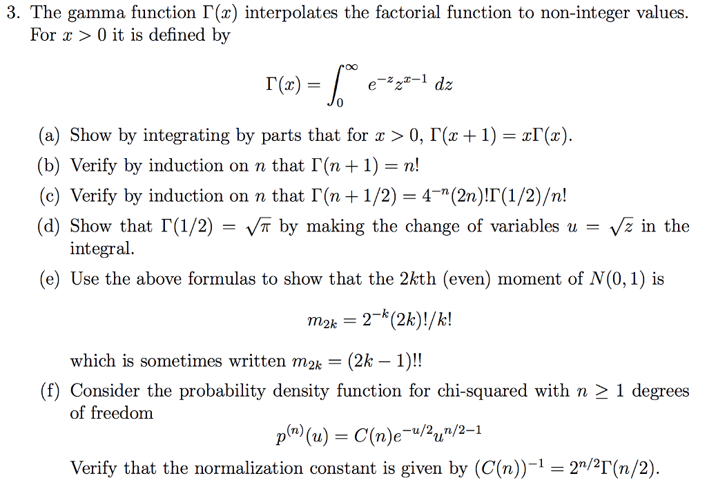3. The gamma function「(x) interpolates the factorial | Chegg.com