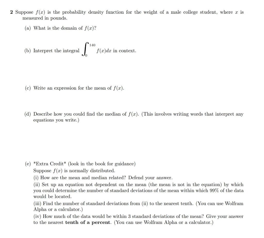 Solved 2 Suppose f(x) is the probability density function | Chegg.com
