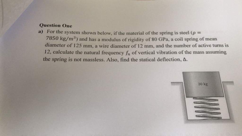 Solved Question One a) For the system shown below, if the | Chegg.com