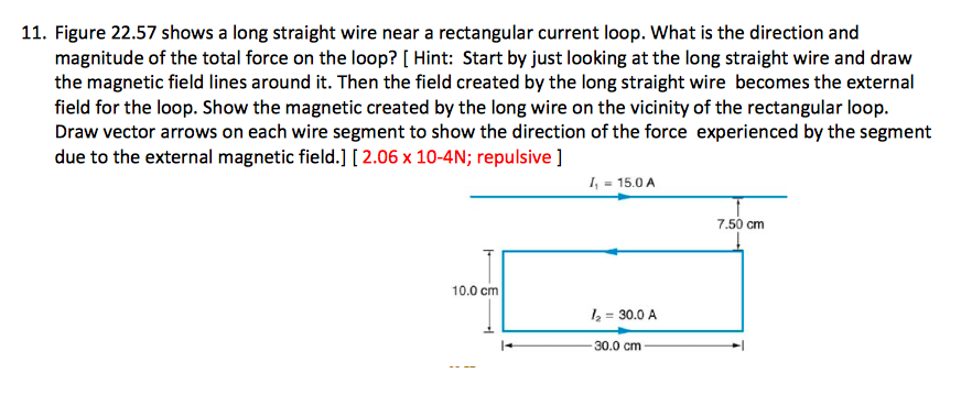 Solved Figure 22.57 shows a long straight wire near a | Chegg.com
