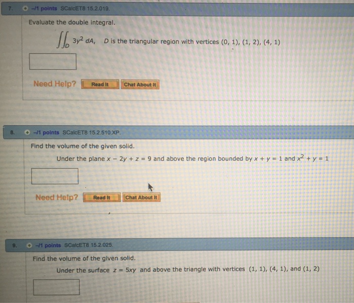 Solved Evaluate the double integral. double integral_D 3y^2 | Chegg.com