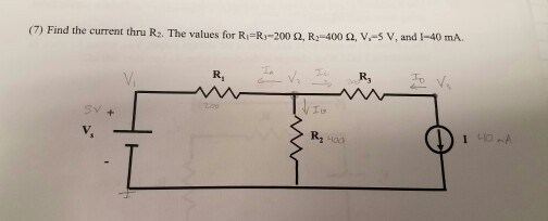 Solved Find the current thru R_2. The values for R_1 = R_3 = | Chegg.com