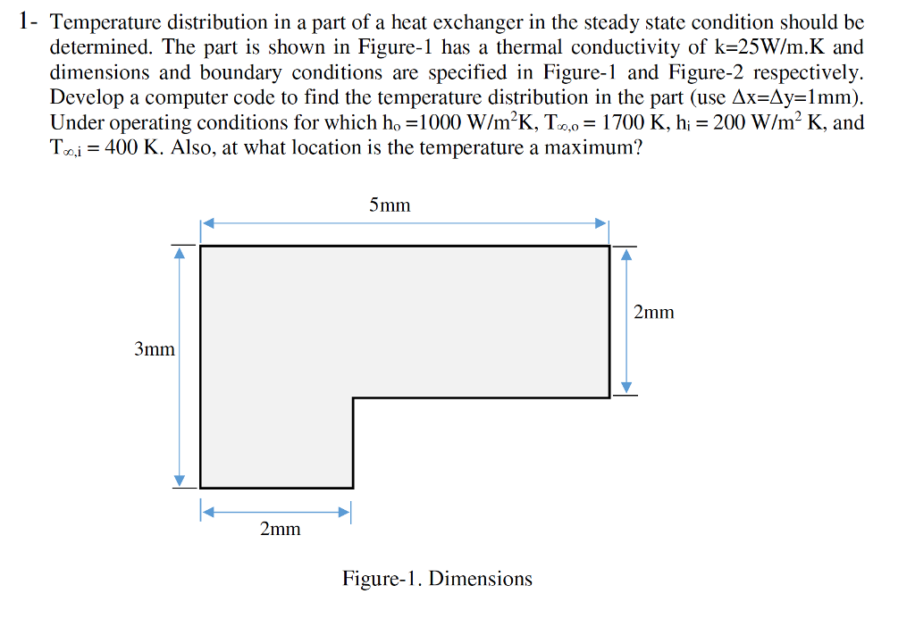 Solved Temperature distribution in a part of a heat | Chegg.com