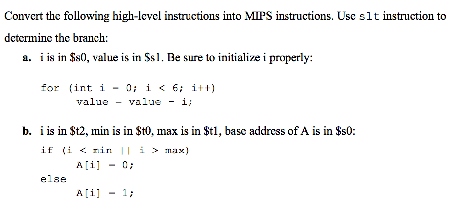 Solved Convert the following high-level instructions into | Chegg.com