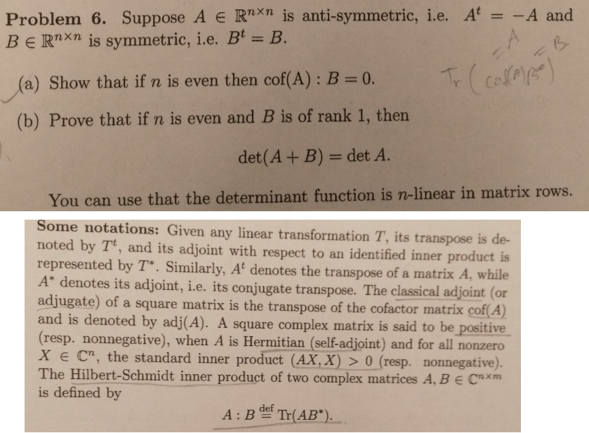 Solved Suppose A elementof R^n times n is anti-symmetric, | Chegg.com
