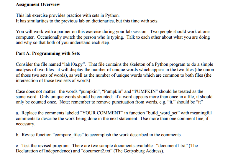 Solved Assignment overview This lab exercise provides | Chegg.com