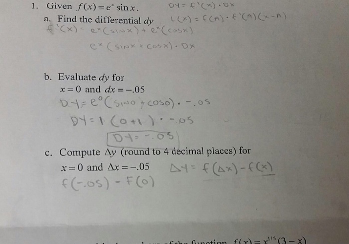 Solved Find Delta Y for a X and Delta X value. | Chegg.com
