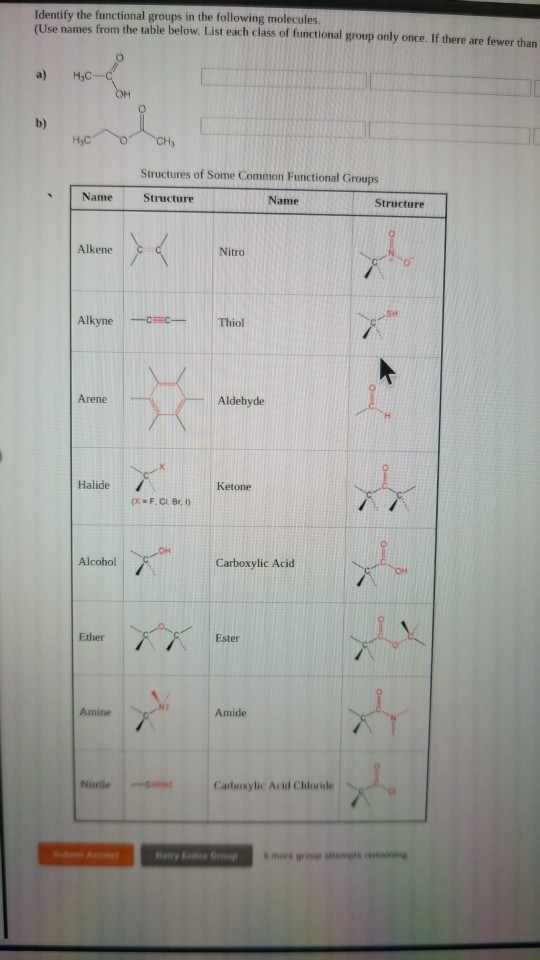 Solved Identify the functional groups in the following | Chegg.com