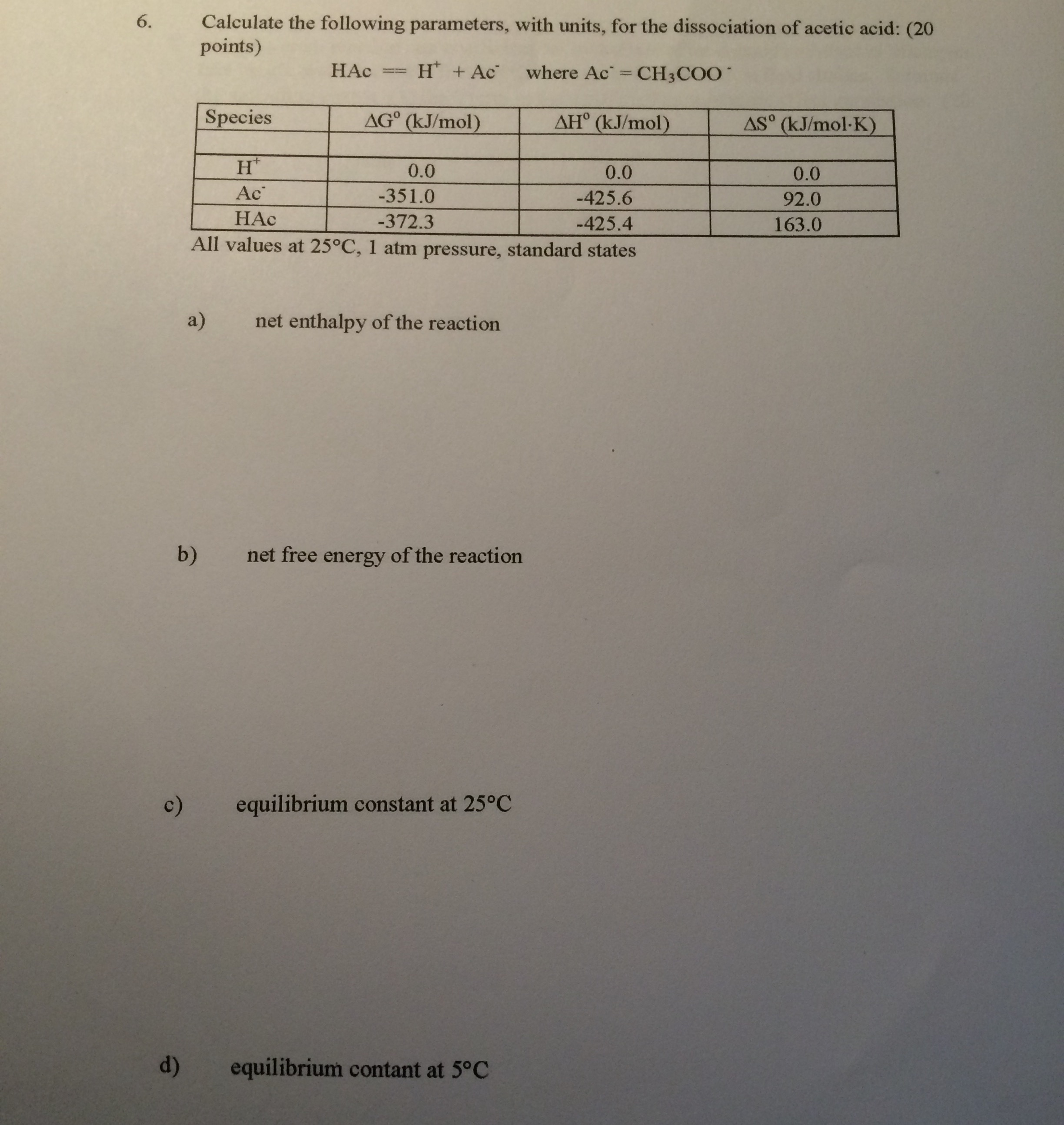 Solved Calculate the following parameters, with units, for | Chegg.com